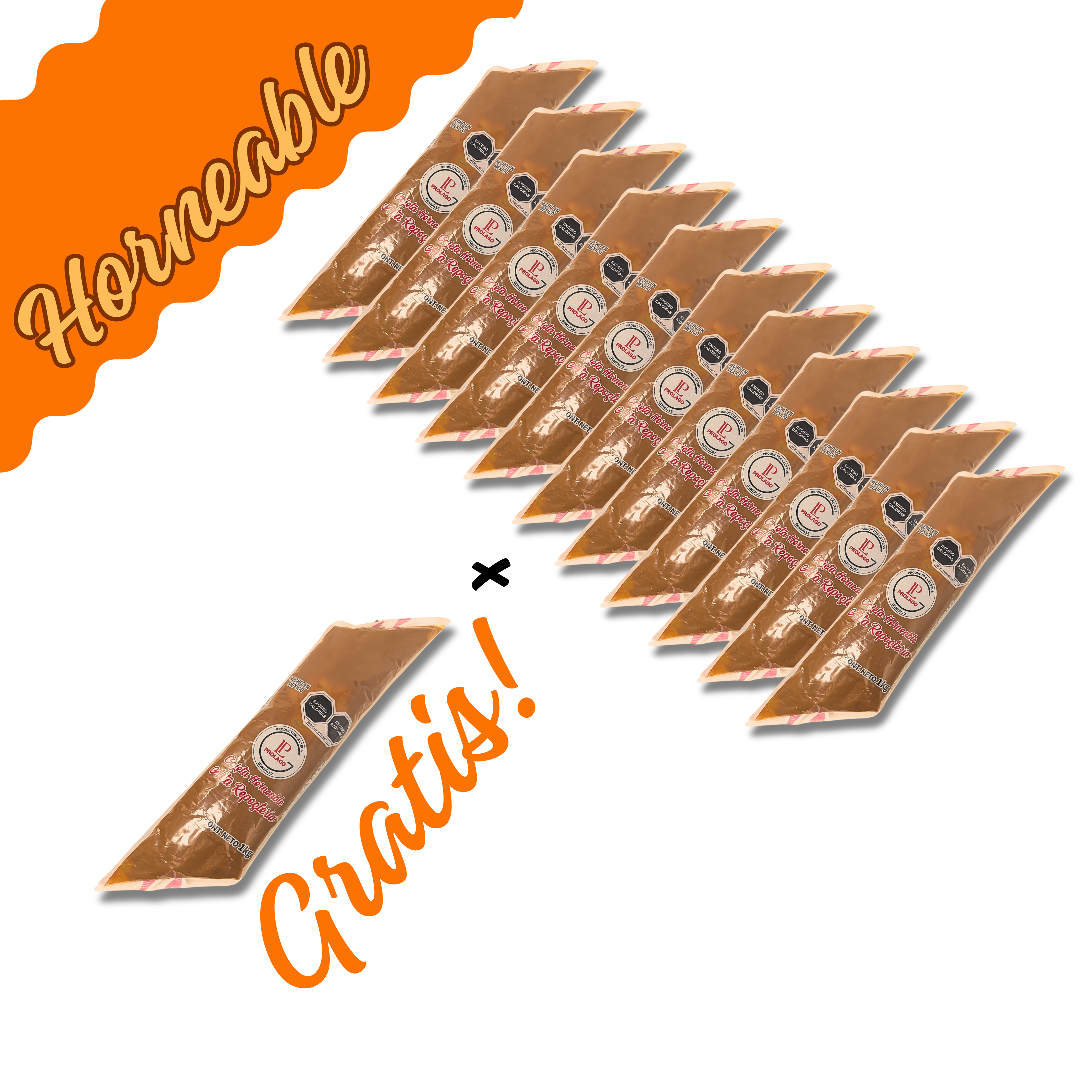 Cajeta Prolago Horneable Alta Repostería Manga 1 Kg - Caja con 11 piez ...